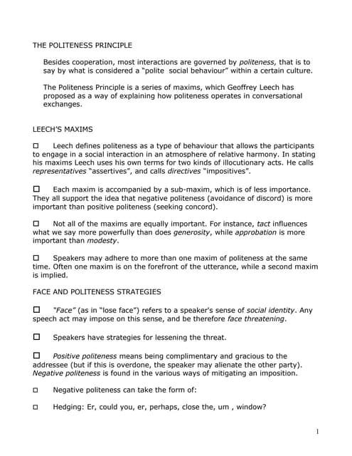 Pragmatic politeness | PPT