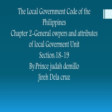 The Local Goverment Code Unit of the Philippines | PPT