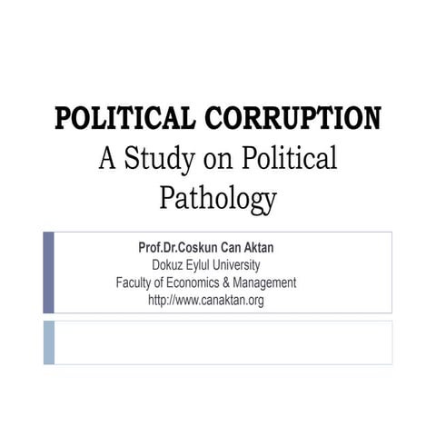 Political Corruption (A Study On Political Pathology) | PDF
