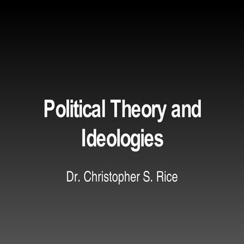 Political Theory And Ideology | PPT