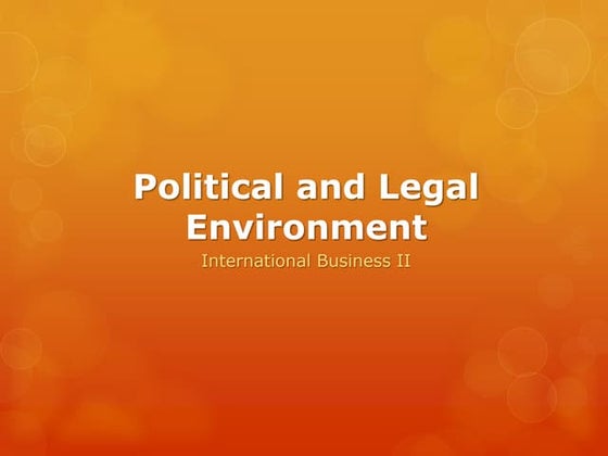 Political and legal environment | PPT