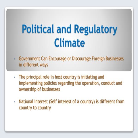 Political and regulatory climate | PPTX