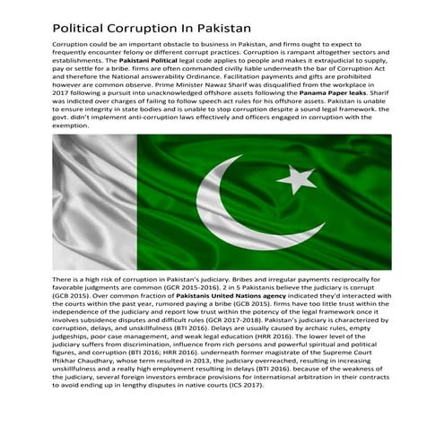 Political corruption in pakistan | PDF