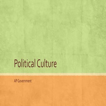 Political Culture | PPTX | Political Issues & policy | Politics