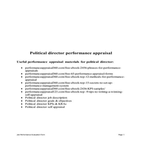 Political director performance appraisal | DOCX