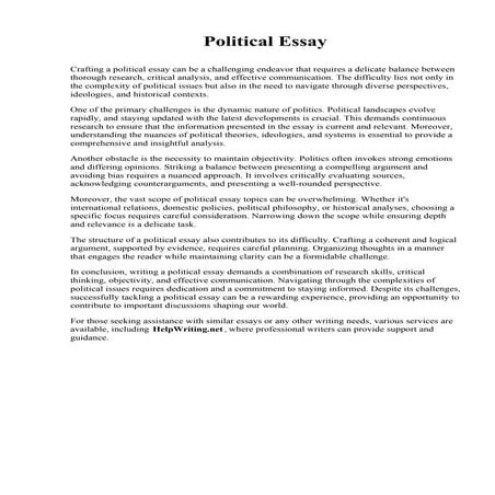Political Essay.pdf | Politics