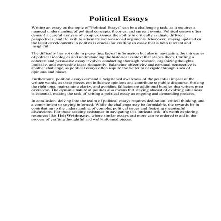 Political Essays | PDF