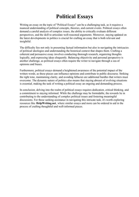 Essay On Women In Politics | PDF