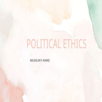 POLITICAL ETHICS - PRESENTATION FOR GE 111 | PPTX