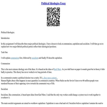 Feminist Political Ideology Essays | PDF