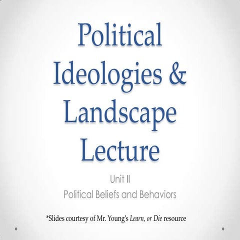 Political ideologies & landscape lecture | PPTX