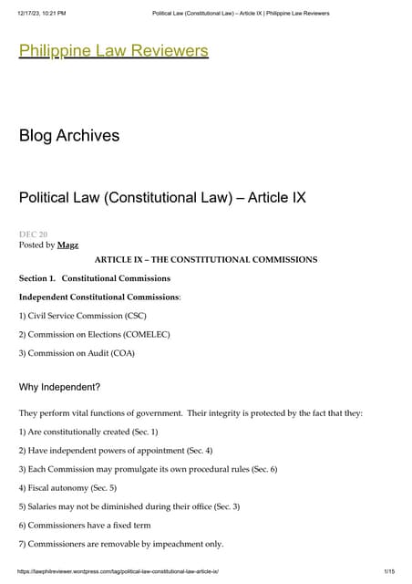 The philippine constitutional commissions | PPTX