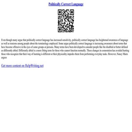 Politically Correct Language | PPT