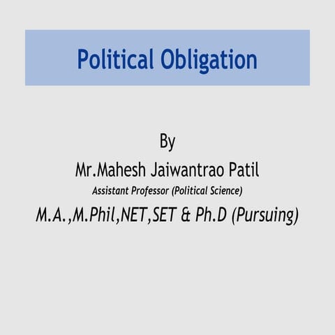 Political obligation | PPT
