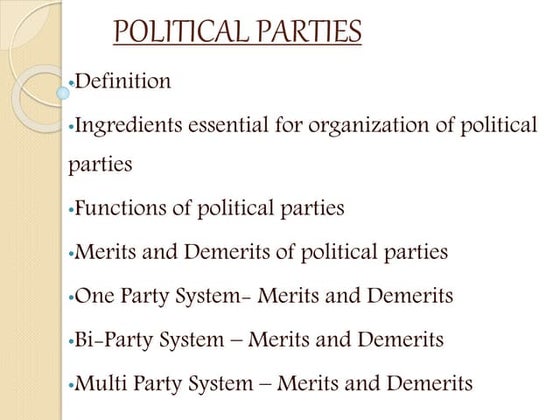 Political Parties class 10 civics PPT | PPTX | Civic affairs | Politics