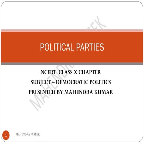 Political parties CLASS X 10 | PDF