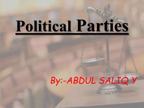 Political Parties class 10 civics PPT | PPTX | Civic affairs | Politics