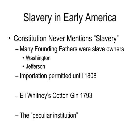 Slavery in America | PPT