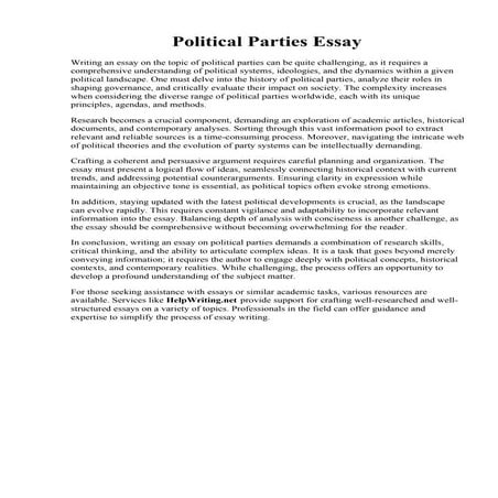 Political Parties Essay.pdfPolitical Parties Essay. Competition Between ...