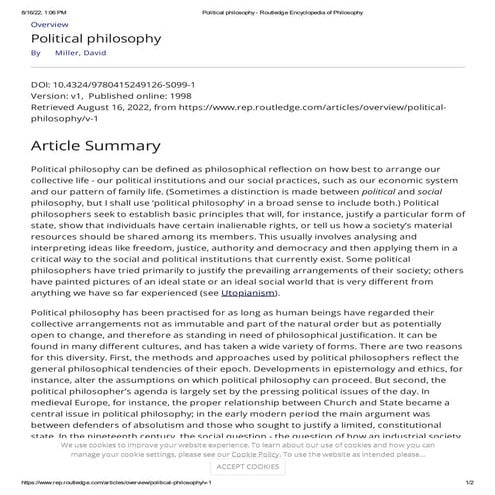 Political philosophy - Routledge Encyclopedia of Philosophy.pdf