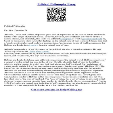 Political Philosophy Essay | PDF