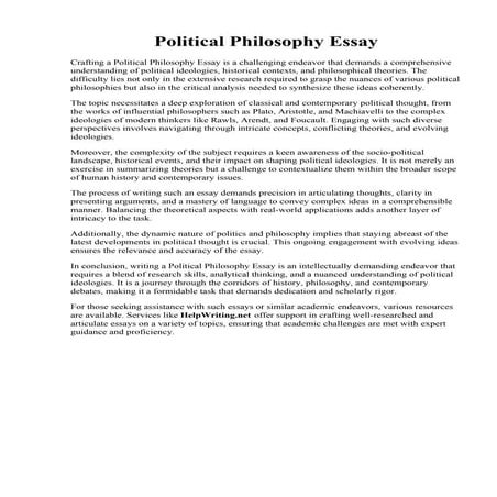 Political Philosophy Essay | PDF