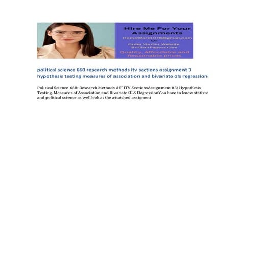 political science 660 research methods itv sections assignment 3 ...