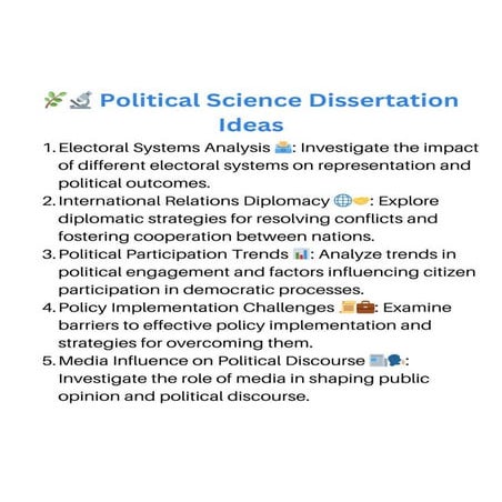 Political science dissertation Topic ideas | PDF