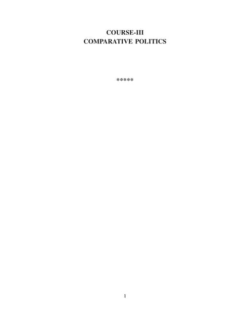 Introduction to Comparative Politics | PPT