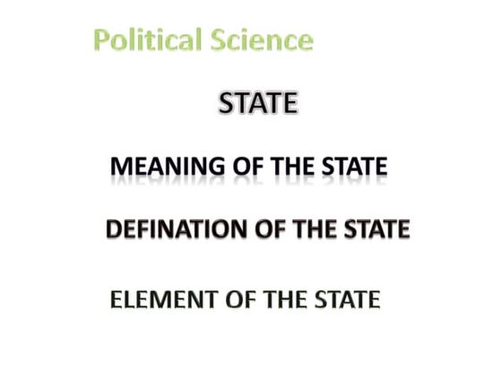 State and its elements | PPT | Political Issues & policy | Politics