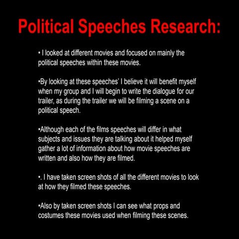 Political speeches research | PPTX