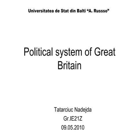 презентация на тему Political System Of Great Britain Ppt