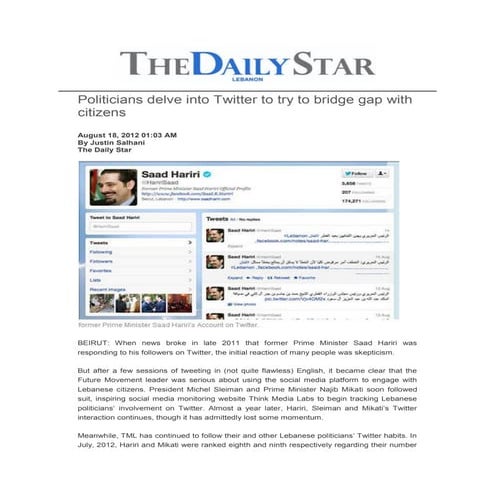 The Daily Star: Politicians delve into Twitter to try to bridge gap ...