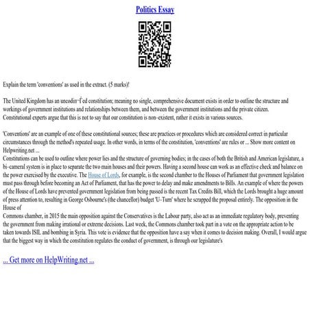 Politics Essay | PPT