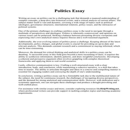 Politics Essay.pdf | Politics