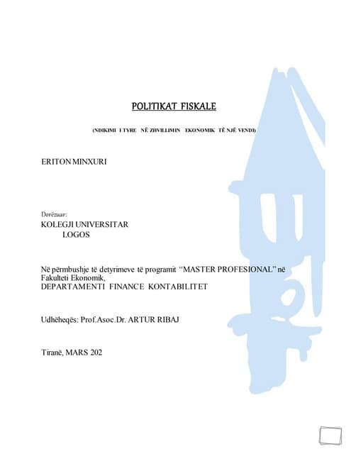 Financa publike master skripta | DOCX