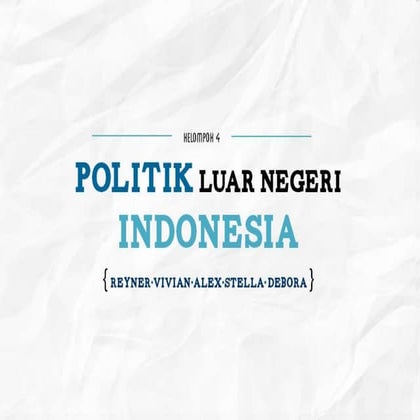Politik luar negeri indonesia | PPT