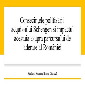 Spatiul Schengen - consecintele politizarii acquis-ului Schengen si ...