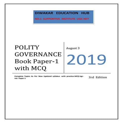 Polity governance UGC-NET PAPER-1 AS PER NEW UPDATED SYLLABUS | PDF