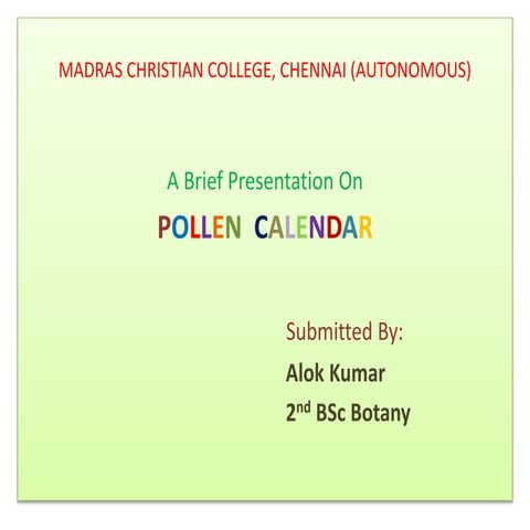Pollen calendar | PPT
