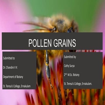 Pollen morphology, exine sculpturing, pollen kitt,NPC and ...