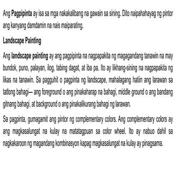 Ang Pagpipinta ay isa sa mga nakakalibang na gawain sa sining. Dito ...