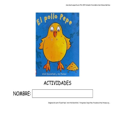Actividades del cuento "El pollo Pepe" de Nick Denchfield y Ant Parker ...