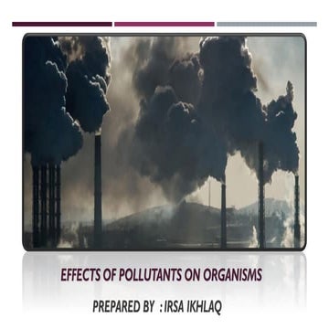Effects of Pollutants on organisms | PDF