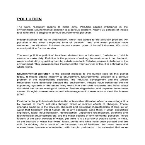 Pollution | PDF