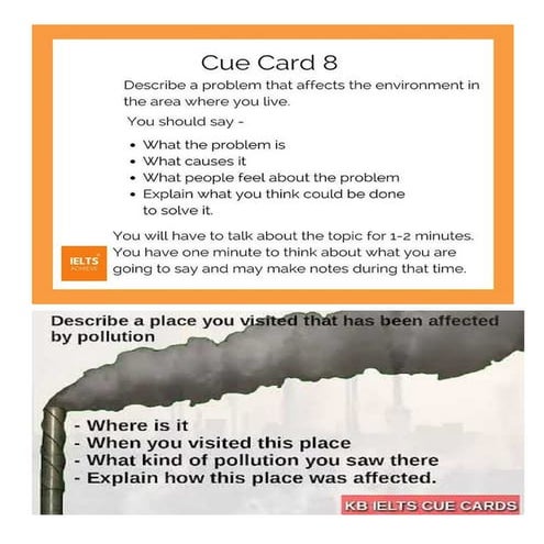 POLLUTION IELTS CARDS READING AND WRITING TASKS | PDF
