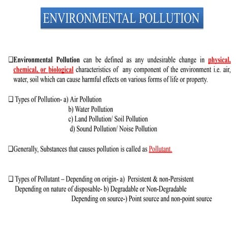 Pollution - Environmental Studies Project | PDF