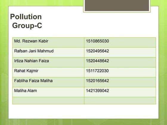 Environmental Pollution and its control measures | PPT