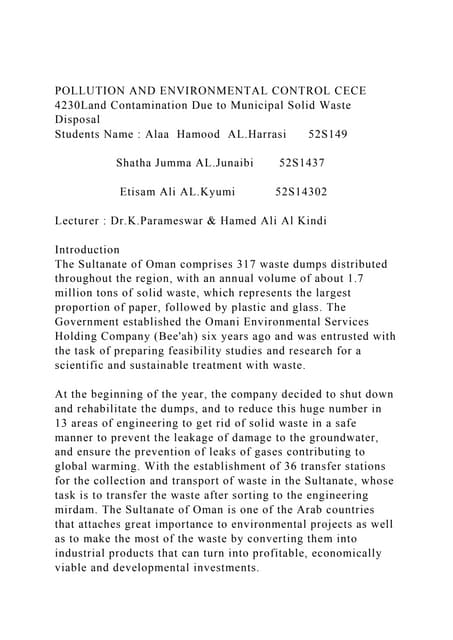 Solid waste disposal methods | PPTX