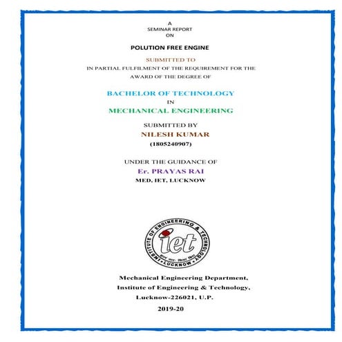 Pollution free engine.seminar report.nilesh kumar.1805240907.pdf ...